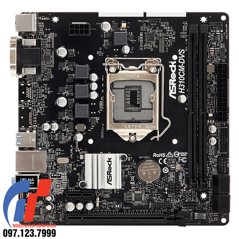 Mainboard ASROCK H410M-HVS (Intel H410, Socket 1200, m-ATX, 2 khe Ram DDR4)